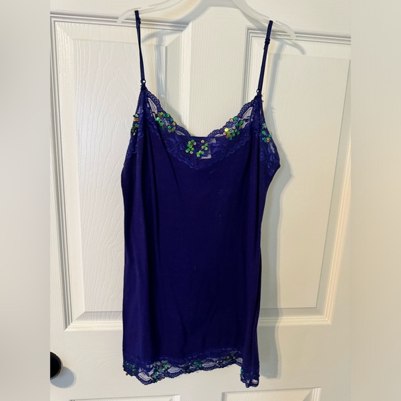 Bozzolo | Tops | Bozzolo Sequin Blue Tank Top | Poshmark